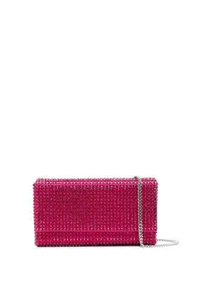 Amina Muaddi Paloma Crystal-embellished Clutch - Pink