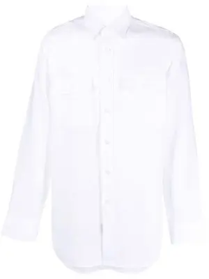Brioni Linen Button-up Shirt - White