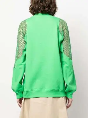 MSGM Mesh-detail Crew Neck Sweatshirt