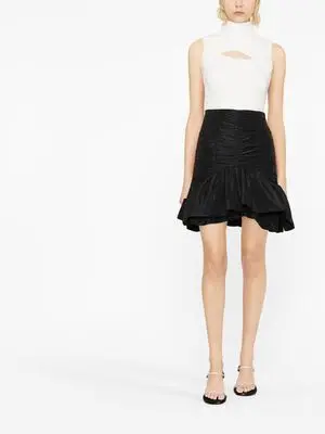 PATOU Bloom Ruffled Mini Skirt - Black