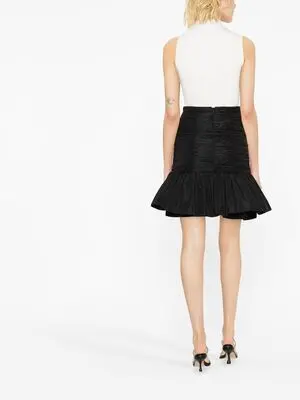 PATOU Bloom Ruffled Mini Skirt - Black