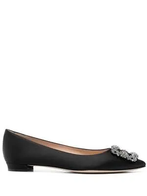 Manolo Blahnik Hangisi Ballerina Flats - Black