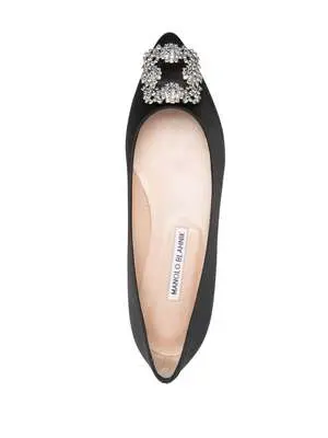 Manolo Blahnik Hangisi Ballerina Flats - Black