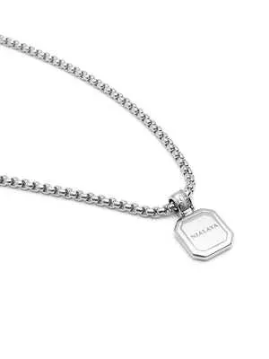 NIALAYA JEWELRY Square Turquoise Pendant Necklace - Silver