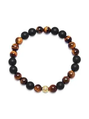 NIALAYA JEWELRY Tiger Eye And Onyx Bead Bracelet - Brown