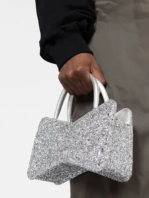 Mach & Mach Bow Glitter Mini Bag