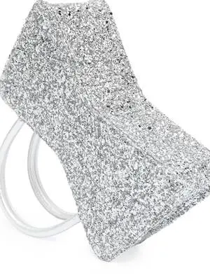 Mach & Mach Bow Glitter Mini Bag