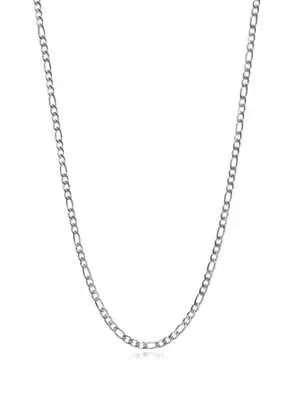 NIALAYA JEWELRY 3mm Figaro Chain Necklace - Silver