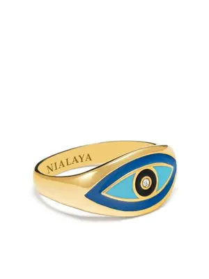 NIALAYA JEWELRY Evil Eye Ring - Gold