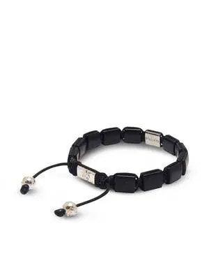 NIALAYA JEWELRY Engraved Charm Beaded Bracelet