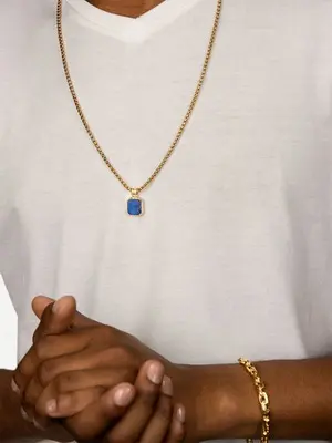 NIALAYA JEWELRY Square Pendant Chain Necklace - Gold