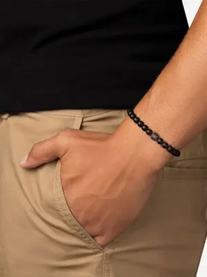 NIALAYA JEWELRY Matte Onyx Beaded Bracelet