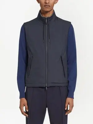 Zegna Reversible Zip-up Vest - Blue