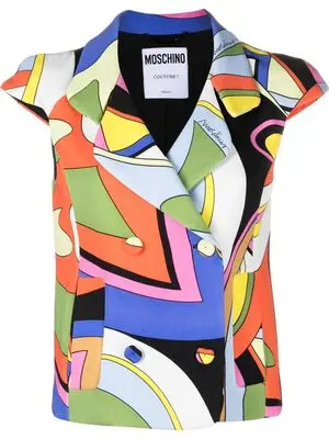 Moschino Abstract Pattern Short-sleeve Blazer
