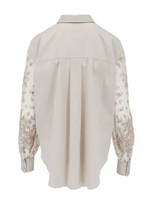 Brunello Cucinelli Embroidered-sleeve Shirt