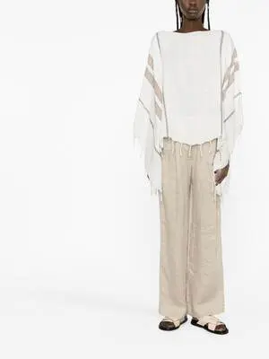 Brunello Cucinelli Striped Poncho Top