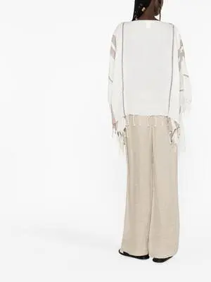 Brunello Cucinelli Striped Poncho Top