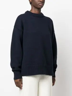THE ROW Puff-sleeved Knit Sweater - Blue