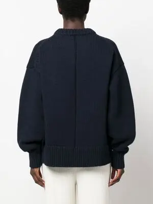 THE ROW Puff-sleeved Knit Sweater - Blue