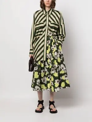 MSGM Hibiscus Camouflage-print Skirt