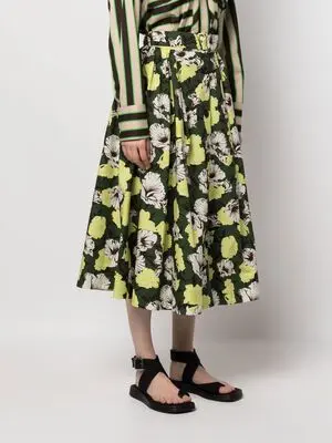 MSGM Hibiscus Camouflage-print Skirt