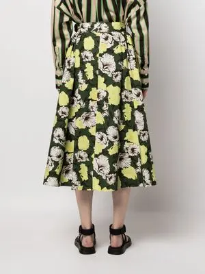 MSGM Hibiscus Camouflage-print Skirt