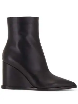 GIANVITO ROSSI Wedge-heel Pointed-toe Boots - Black