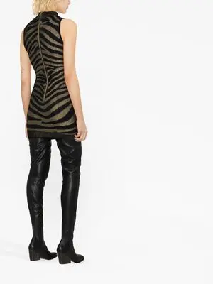 Balmain Zebra-print Knitted Minidress