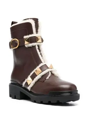 Valentino Garavani Rockstud Embellished Biker Boots