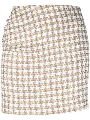 IRO PARIS Gathered-detail Tweed Skirt - Neutrals
