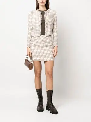 IRO PARIS Gathered-detail Tweed Skirt - Neutrals