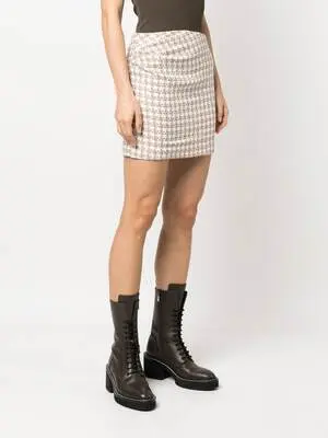 IRO PARIS Gathered-detail Tweed Skirt - Neutrals