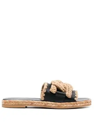 TOD'S Kate Crochet Sandals - Black
