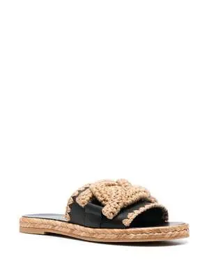 TOD'S Kate Crochet Sandals - Black