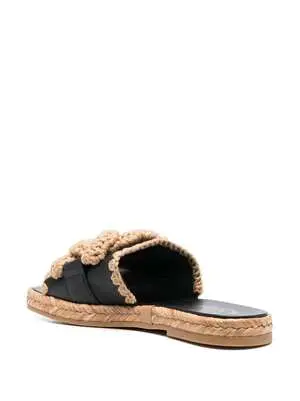TOD'S Kate Crochet Sandals - Black
