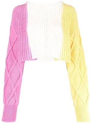Philosophy Di Lorenzo Serafini Colour-block Cable-knit Jumper