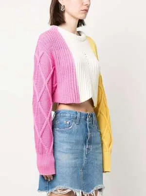 Philosophy Di Lorenzo Serafini Colour-block Cable-knit Jumper