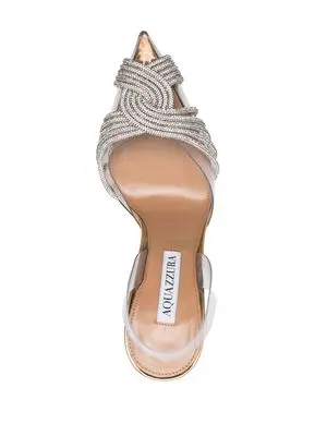 AQUAZZURA Gatsby 105mm Slingback Pumps - Gold
