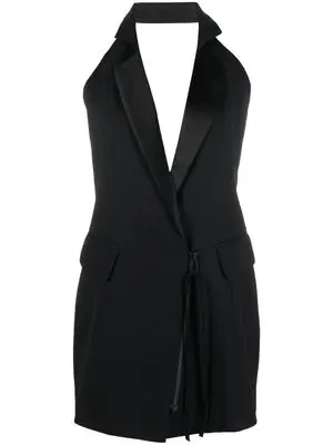 Gauge81 Wool Blend Halterneck Mini Dress