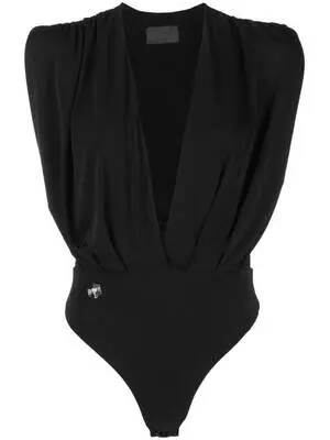 Philipp Plein Plunging V-neck Bodysuit