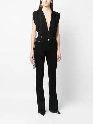 Philipp Plein Plunging V-neck Bodysuit