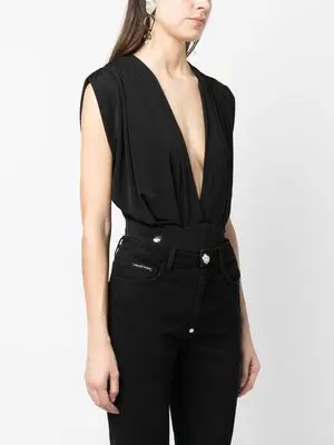 Philipp Plein Plunging V-neck Bodysuit