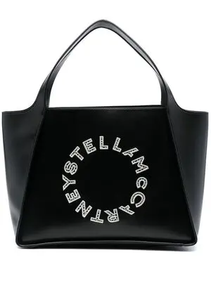 Stella McCartney Broderie Anglaise-logo Tote Bag - Black