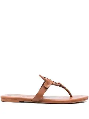 Tory Burch Miller Logo-plaque Sandals Brown