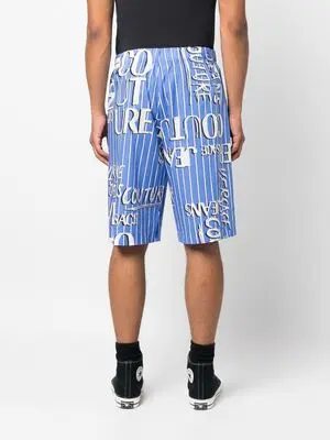 Versace Logo-print Shorts - Blue