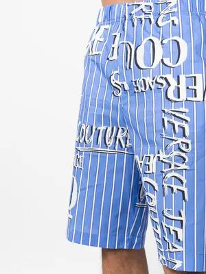 Versace Logo-print Shorts - Blue