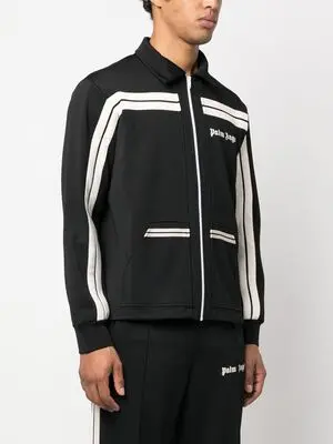 Palm Angels Logo-print Panelled Zip-up Jacket