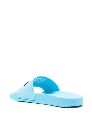 Balenciaga Raised-logo Slides - Blue