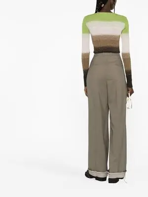 Gcds Degradé-effect Lurex Cropped Cardigan - Green