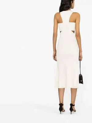 Alexander McQueen Slashed Harness Rib-knit Dress - Neutrals
